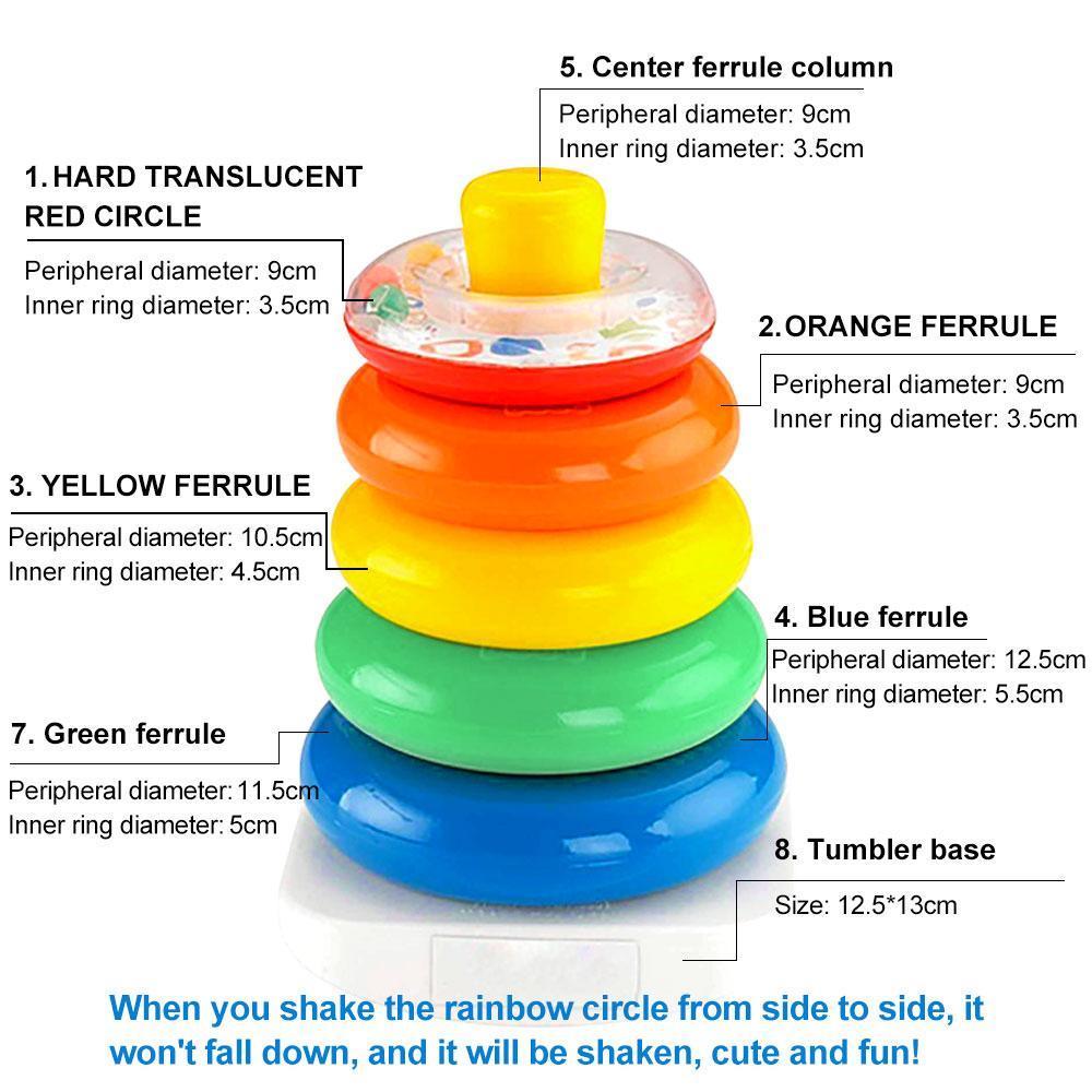 Rock-a-Stack toys rainbow tower Stacked blocks – sunnygo